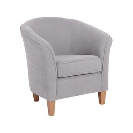 58 aufm Kessel SESSEL Karine Bezug Veloursstoff Buche natur / silber | Gr.: onesize