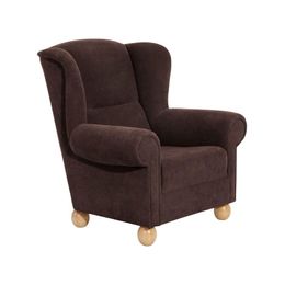 58 aufm Kessel OHRENBACKENSESSEL Kasha Bezug Veloursstoff Buche natur / braun | Gr.: onesize