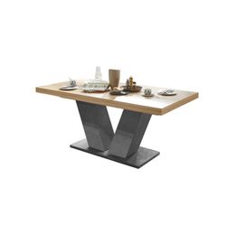 58 aufm Kessel ESSTISCH ausziehbar Elena 180x90x76 Graphit/Asteiche | Gr.: onesize
