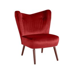 58 aufm Kessel SESSEL Kathy Bezug Samtvelours Buche nussbaum dunkel / ziegel | Gr.: onesize