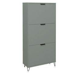 58 aufm Kessel SCHUHSCHRANK Erna 61x25x141 Pinie Green matt Lack | Gr.: onesize