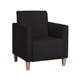 58 aufm Kessel SESSEL Karol Bezug Kunstleder Buche natur / schwarz | Gr.: onesize