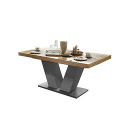 58 aufm Kessel ESSTISCH ausziehbar Elena 180x90x76 Graphit/Plankeneiche | Gr.: onesize