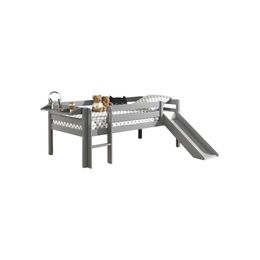 58 aufm Kessel KOJENBETT mit Rutsche Karolina 208x83x175 aus Massivholz in Grau | Gr.: onesize