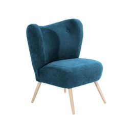58 aufm Kessel SESSEL Kathy Bezug Veloursstoff Buche natur / petrol | Gr.: onesize