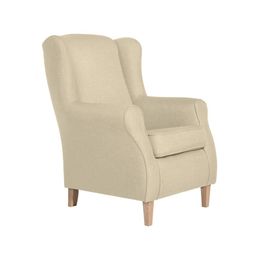 58 aufm Kessel OHRENSESSEL Karlen Bezug Flachgewebe Buche natur / beige | Gr.: onesize