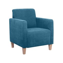 58 aufm Kessel SESSEL Karol Bezug Veloursstoff Buche natur / petrol | Gr.: onesize