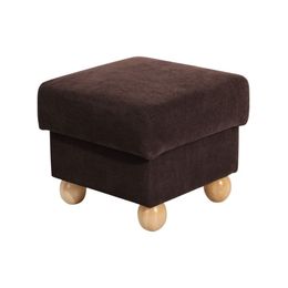 58 aufm Kessel HOCKER Kasha Bezug Veloursstoff Buche natur / braun | Gr.: onesize