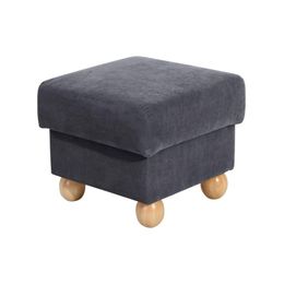 58 aufm Kessel HOCKER Kasha Bezug Veloursstoff Buche natur / anthrazit | Gr.: onesize