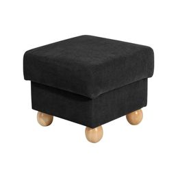 58 aufm Kessel HOCKER Kasha Bezug Veloursstoff Buche natur / schwarz | Gr.: onesize