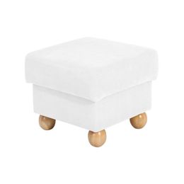 58 aufm Kessel HOCKER Kasha Bezug Veloursstoff Buche natur / creme | Gr.: onesize