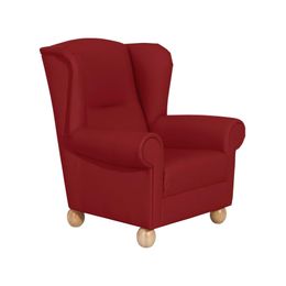 58 aufm Kessel OHRENBACKENSESSEL Kasha Bezug Kunstleder Buche natur / chilli | Gr.: onesize