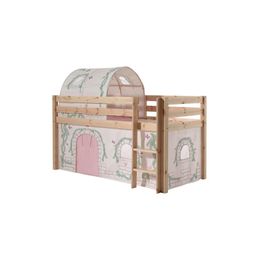 58 aufm Kessel KINDERBETT Karolina 210x114x106 Massivholz Natur Textilset Burg 2 | Gr.: onesize