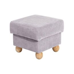 58 aufm Kessel HOCKER Kasha Bezug Veloursstoff Buche natur / silber | Gr.: onesize