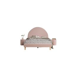58 aufm Kessel POLSTERBETT mit Hocker Karlotta 147x132x212 aus Holzwerkstoff in Rosa | Gr.: onesize