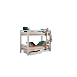 58 aufm Kessel ETAGENBETT Karolina 210x161x105 aus Massivholz in Weiß | Gr.: onesize