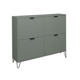 58 aufm Kessel SCHUHSCHRANK Erna 120x25x101 Pinie Green matt Lack | Gr.: onesize