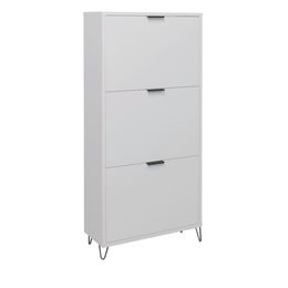 58 aufm Kessel SCHUHSCHRANK Erna 61x25x141 Kreidegrau matt Lack | Gr.: onesize