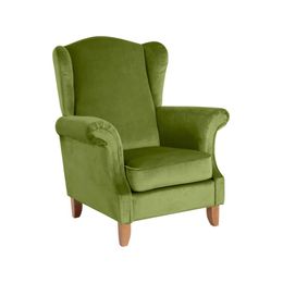 58 aufm Kessel OHRENSESSEL Katria Bezug Samtvelours Buche natur / oliv | Gr.: onesize