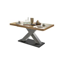 58 aufm Kessel ESSTISCH ausziehbar Elene 160x90x76 Graphit/Plankeneiche | Gr.: onesize