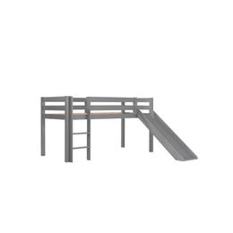 58 aufm Kessel KINDERBETT mit Rutsche Karolina 210x114x218 aus Massivholz in grau | Gr.: onesize