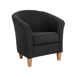 58 aufm Kessel SESSEL Karine Bezug Veloursstoff Buche natur / schwarz | Gr.: onesize