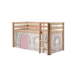 58 aufm Kessel KINDERBETT Karolina 210x114x106 Massivholz Natur Textilset Burg 1 | Gr.: onesize