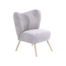 58 aufm Kessel SESSEL Kathy Bezug Veloursstoff Buche natur / silber | Gr.: onesize
