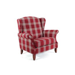 58 aufm Kessel SESSEL XXL Katria Bezug Flachgewebe Buche nussbaum dunkel / rot | Gr.: onesize
