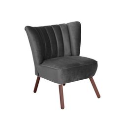 58 aufm Kessel SESSEL Kadisha Bezug Samtvelours Buche nussbaum dunkel / anthrazit | Gr.: onesize
