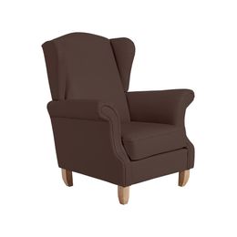 58 aufm Kessel OHRENSESSEL Katria Bezug Kunstleder Buche natur / braun | Gr.: onesize