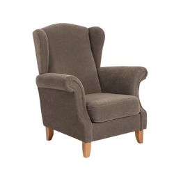 58 aufm Kessel OHRENSESSEL Katria Bezug Veloursstoff Buche natur / sahara | Gr.: onesize
