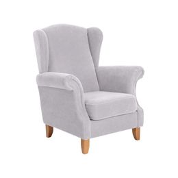 58 aufm Kessel OHRENSESSEL Katria Bezug Veloursstoff Buche natur / silber | Gr.: onesize