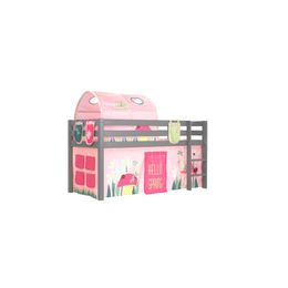 58 aufm Kessel KINDERBETT Karolina 210x114x106 Massivholz Grau Textilset Spring 4 | Gr.: onesize
