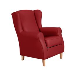 58 aufm Kessel OHRENSESSEL Karlen Bezug Kunstleder Buche natur / chili | Gr.: onesize