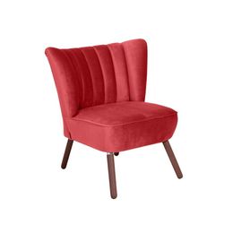 58 aufm Kessel SESSEL Kadisha Bezug Samtvelours Buche nussbaum dunkel / rot | Gr.: onesize