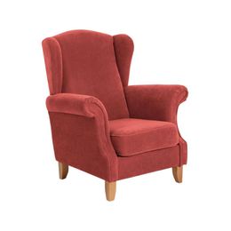58 aufm Kessel OHRENSESSEL Katria Bezug Veloursstoff Buche natur / ziegel | Gr.: onesize