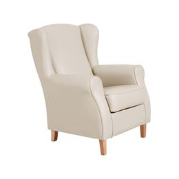 58 aufm Kessel OHRENSESSEL Karlen Bezug Kunstleder Buche natur / beige | Gr.: onesize