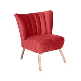 58 aufm Kessel SESSEL Kadisha Bezug Samtvelours Buche natur / rot | Gr.: onesize