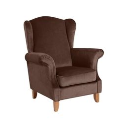 58 aufm Kessel OHRENSESSEL Katria Bezug Samtvelours Buche natur / braun | Gr.: onesize