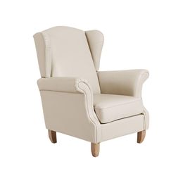 58 aufm Kessel OHRENSESSEL Katria Bezug Kunstleder Buche natur / beige | Gr.: onesize