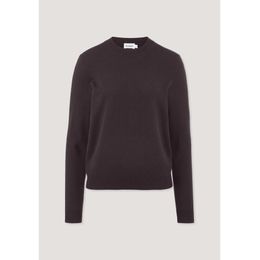 hessnatur Strick Pullover Regular in schwarzbeere | Gr.: XL