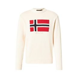 Napapijri Pullover 'D-MURA C' Herren Gr&ouml;&szlig;e M beige / rot / schwarz