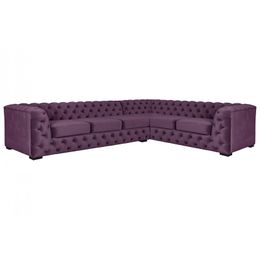 Home Affaire Chesterfield-Sofa &raquo;KALINA L-Form&laquo; hochwertig Chesterfield-Ausf&uuml;hrung lila 100% Polyester