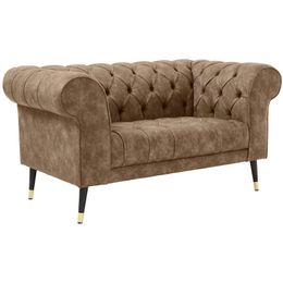 Home Affaire Chesterfield-Sofa &raquo;Tinnum&laquo; braun Luxus-Microfaser Vintageoptik (66% PU, 27% Polyester, 7% Baumwolle);Struktur weich( 97% Polyester, 3% 
