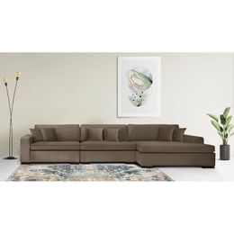 Home Affaire Ottomane &raquo;Skara L-Form&laquo; Lounge-Sofa mit Federkernpolsterung, in vielen Bezugsvarianten grau 100% Polyester