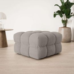 s.Oliver Polsterhocker »COBBO Sitzhocker Bubble-Optik, Maße B/T/H: 80/80/48 cm« passend zum Sofa, moderne Steppung und hoher Sitzkomfort taupe