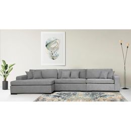 Home Affaire Ottomane &raquo;Skara L-Form&laquo; Lounge-Sofa mit Federkernpolsterung, in vielen Bezugsvarianten grau 100% Polyester