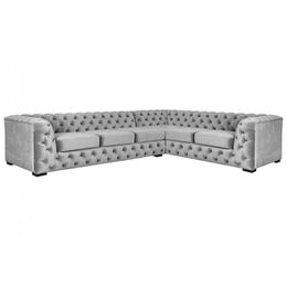 Home Affaire Chesterfield-Sofa &raquo;KALINA L-Form&laquo; hochwertig Chesterfield-Ausf&uuml;hrung grau 100% Polyester