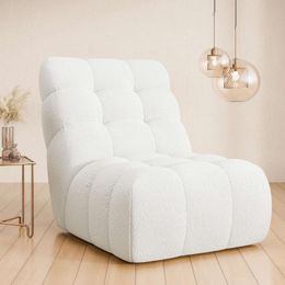 Home Affaire Sessel &raquo;AURELIAN, Love Seat XXL, Lese-Sessel, Big-Sessel&laquo; mit Wellenunterfederung, Velours, Struktur fein, Struktur grob wei&szlig; 100% 
